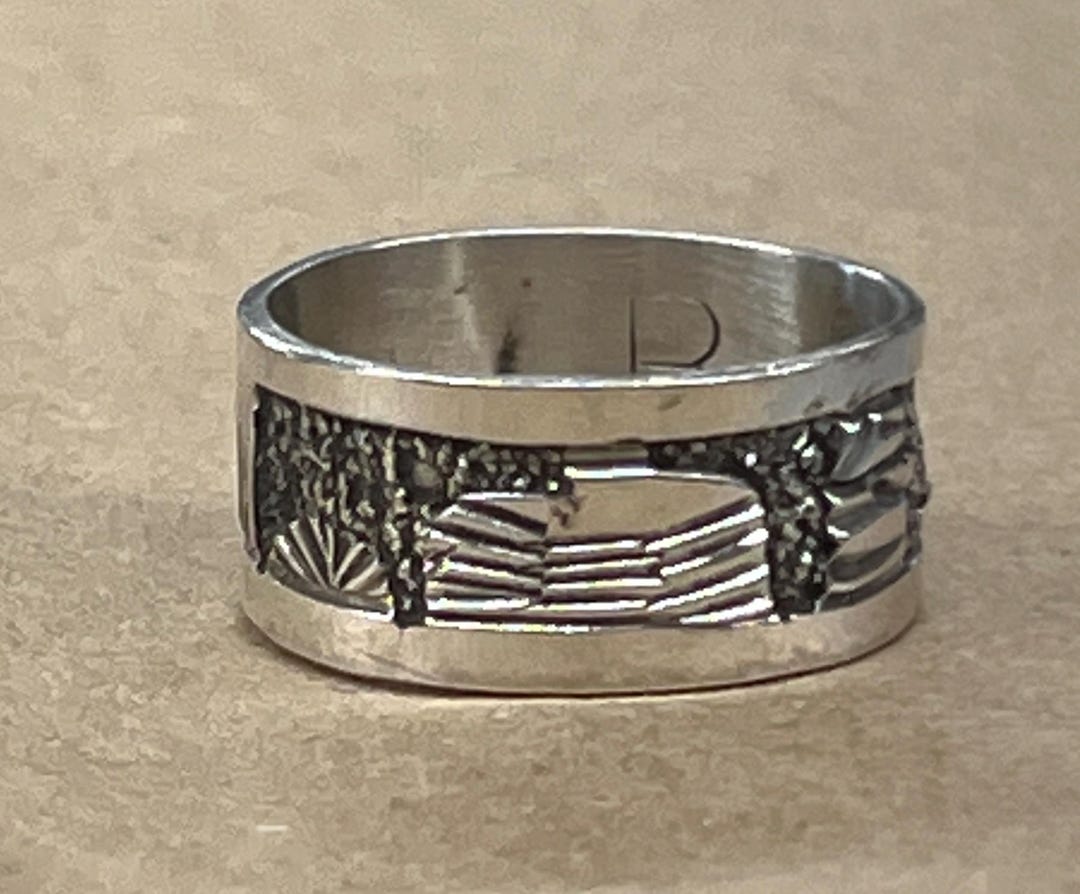 Native American Navajo Handmade Storyteller Sterling Silver Ring Size 9 ...
