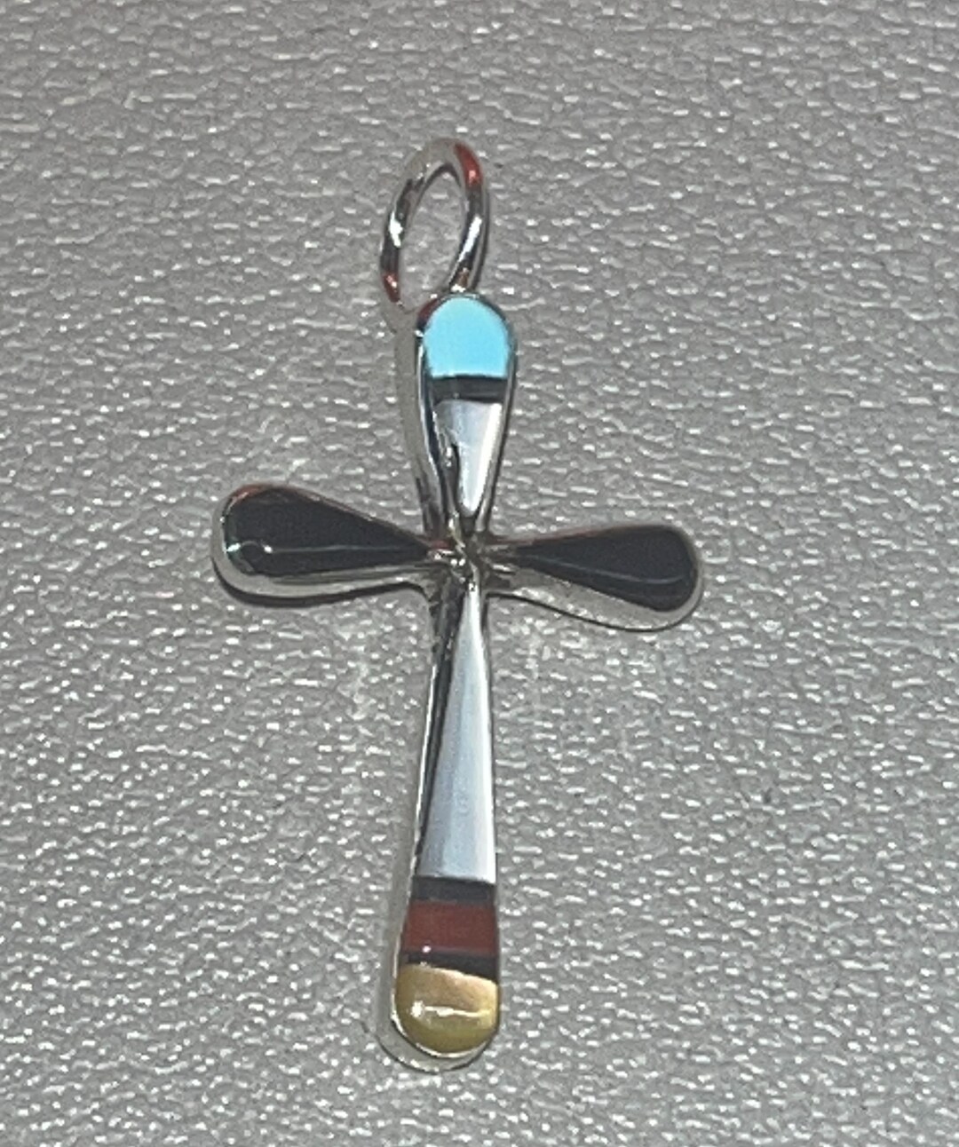Native American Zuni Handmade Sterling Silver Turquoise Multi Stone ...