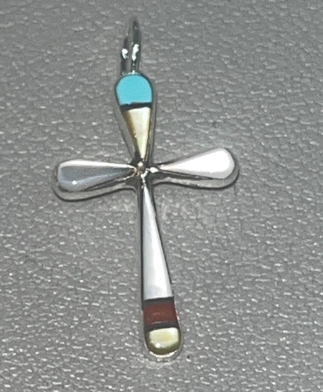 Native American Zuni Handmade Sterling Silver Turquoise Multi Stone ...