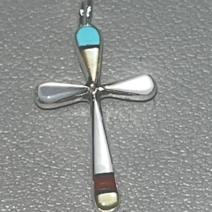 Native American Zuni Handmade Sterling Silver Turquoise Multi Stone ...