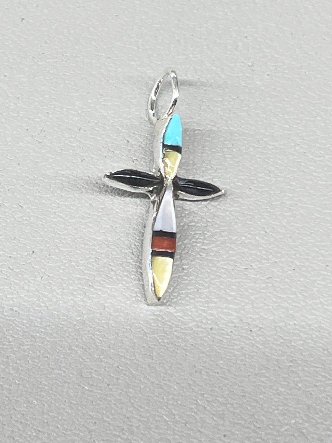 Native American Zuni Handmade Sterling Silver Turquoise Multi Stone ...