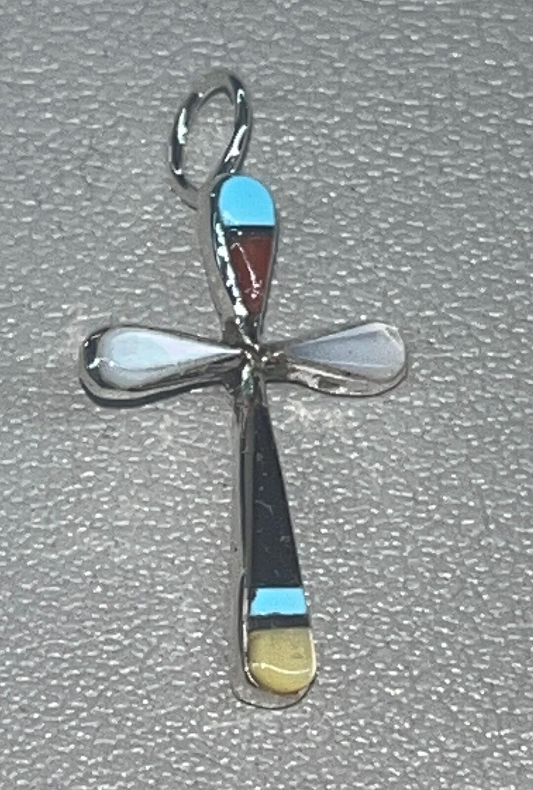 Native American Zuni Handmade Sterling Silver Turquoise Multi Stone ...