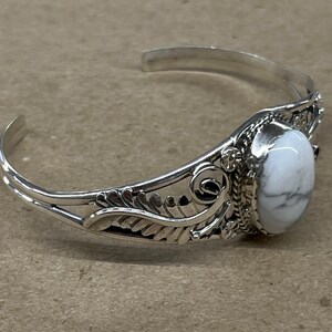 Native American Navajo Handmade Bracelet Sterling Silver Howlite Cuff ...
