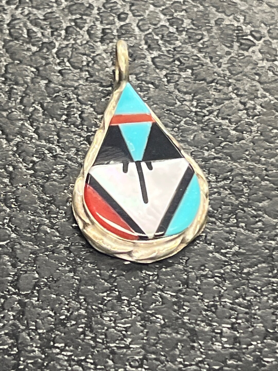 Native American Zuni Jewelry Handmade Sterling Silver Turquoise Multi ...