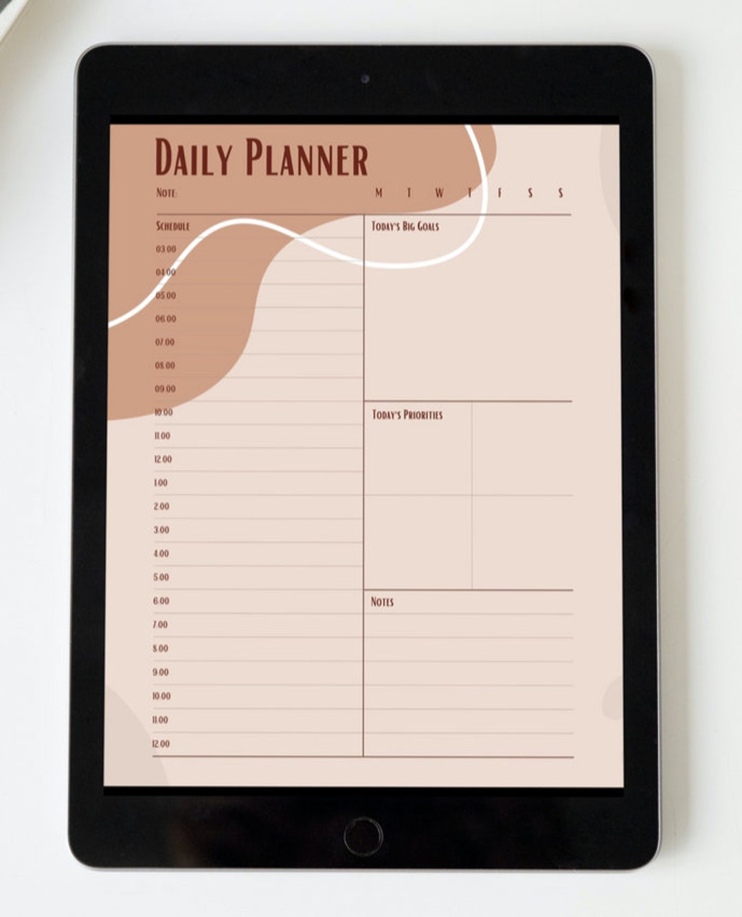 Digital and Printable Abstract Daily Planner Daily Plan - Etsy