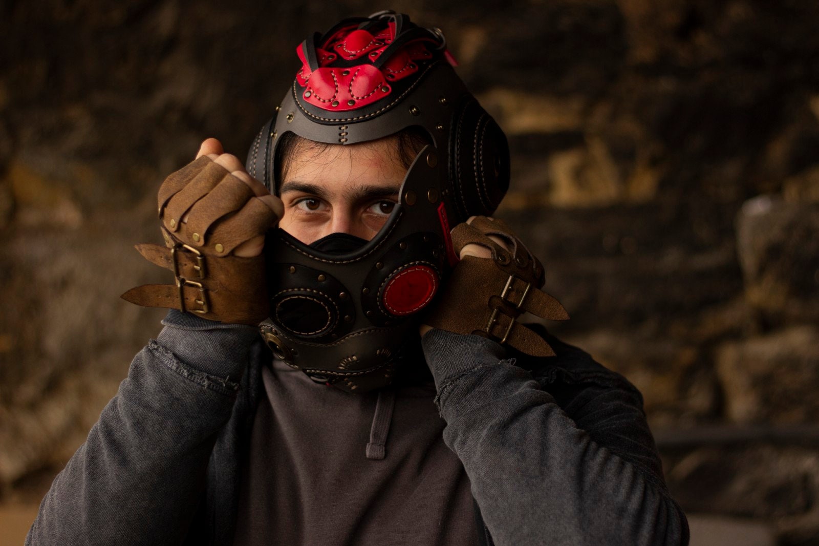 The Master and Hist Mask Steampunk Industrial Leather Helmet and Mask ...