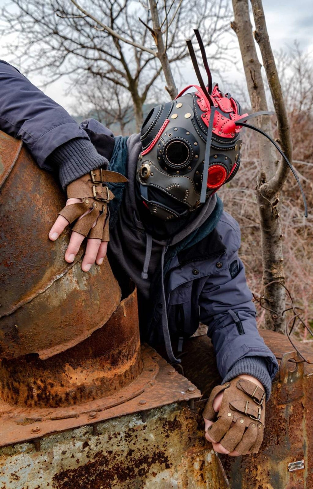 The Master and Hist Mask Steampunk Industrial Leather Helmet and Mask ...