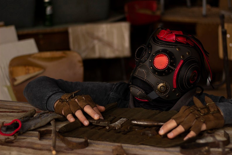 The Master and Hist Mask Steampunk Industrial Leather Helmet and Mask ...