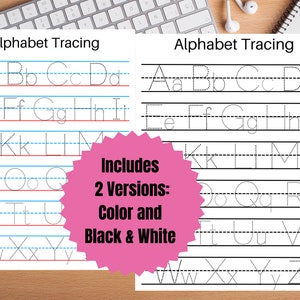 Alphabet Letters Tracing Page Handwriting Practice Preschool Worksheets ...