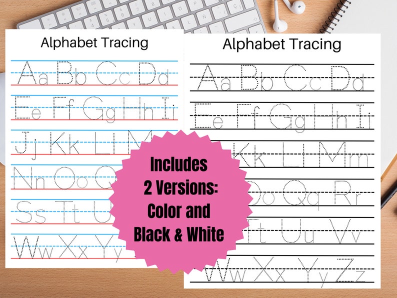 Alphabet Letters Tracing Page Handwriting Practice Preschool Worksheets ...