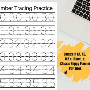 Number Tracing Worksheet Bundle Number Tracing Printable Number ...