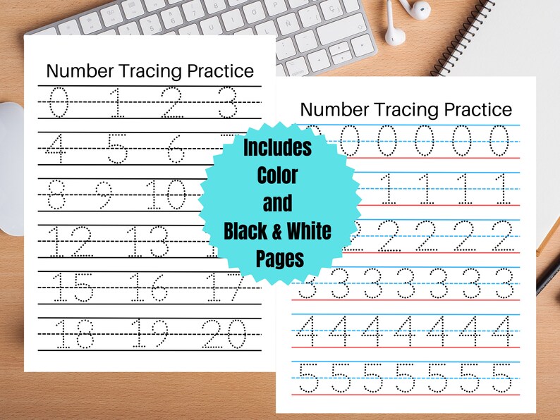 Number Tracing Bundle Number Tracing Practice Printable Number Practice ...