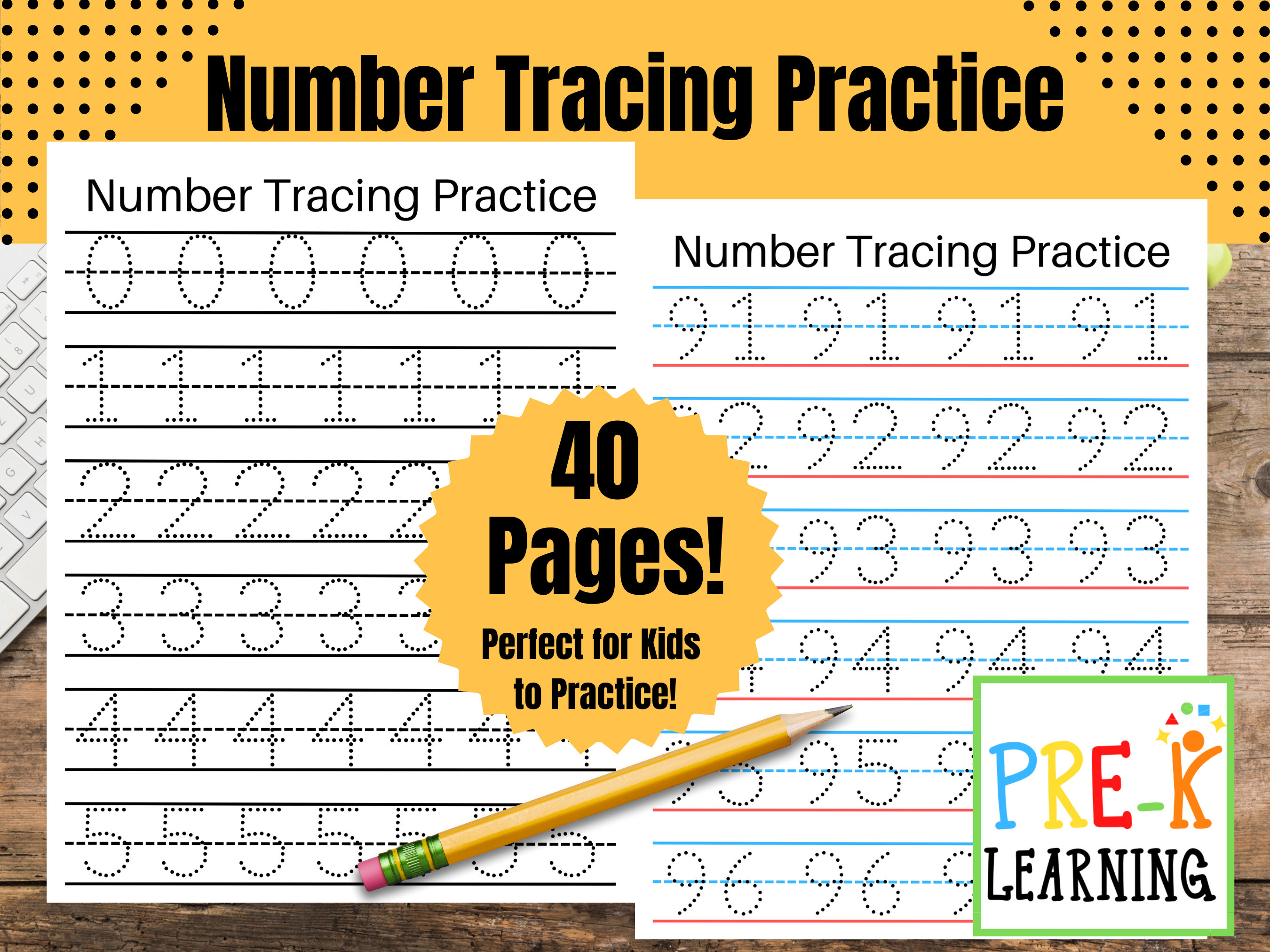 Number Tracing Worksheet Bundle Number Tracing Printable Number ...