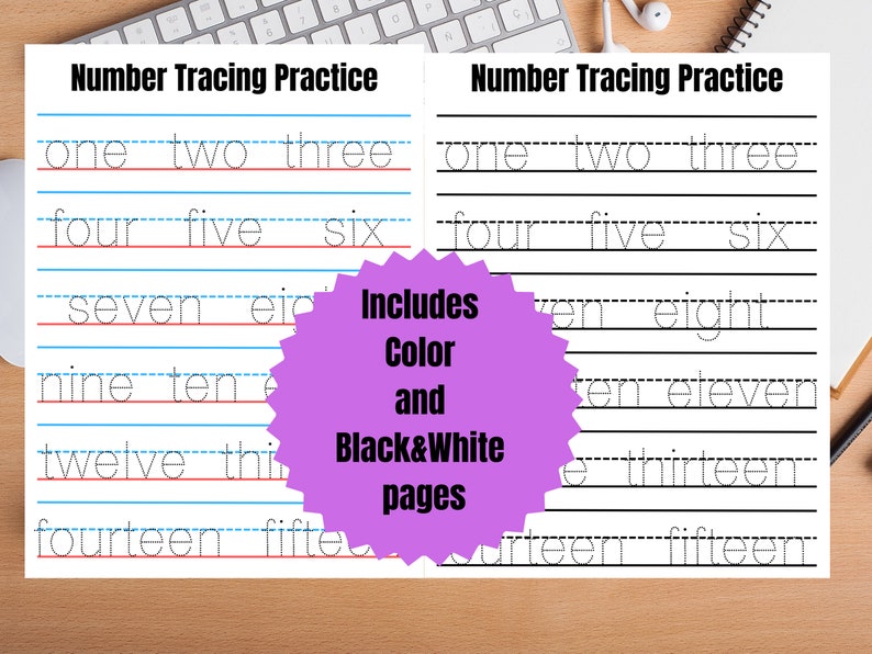 Number Tracing Worksheet Bundle Number Tracing Printable - Etsy