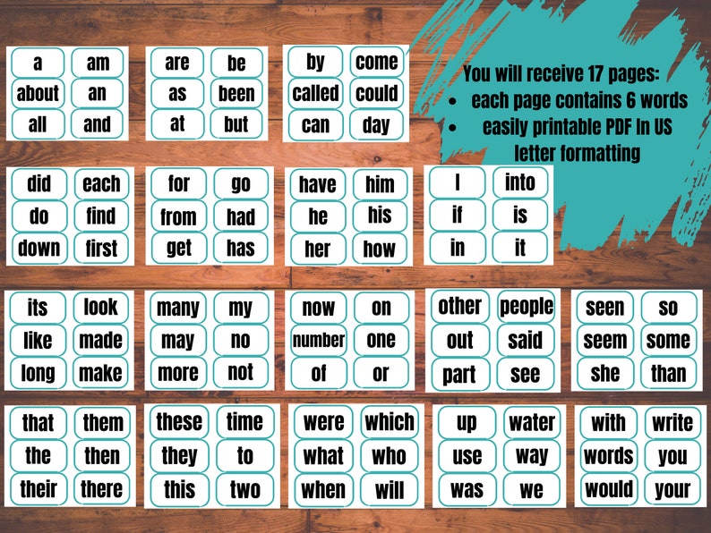 Sight Words 100 First Sight Words Printable High Frequency Words Sight ...