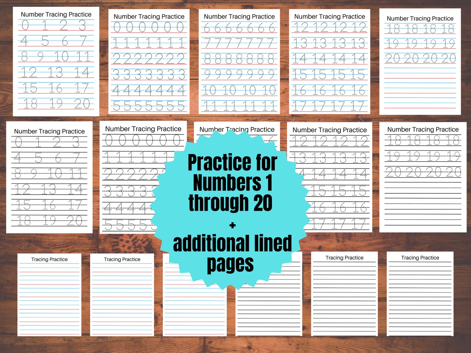 Number Tracing Bundle Number Tracing Practice Printable Number Practice ...