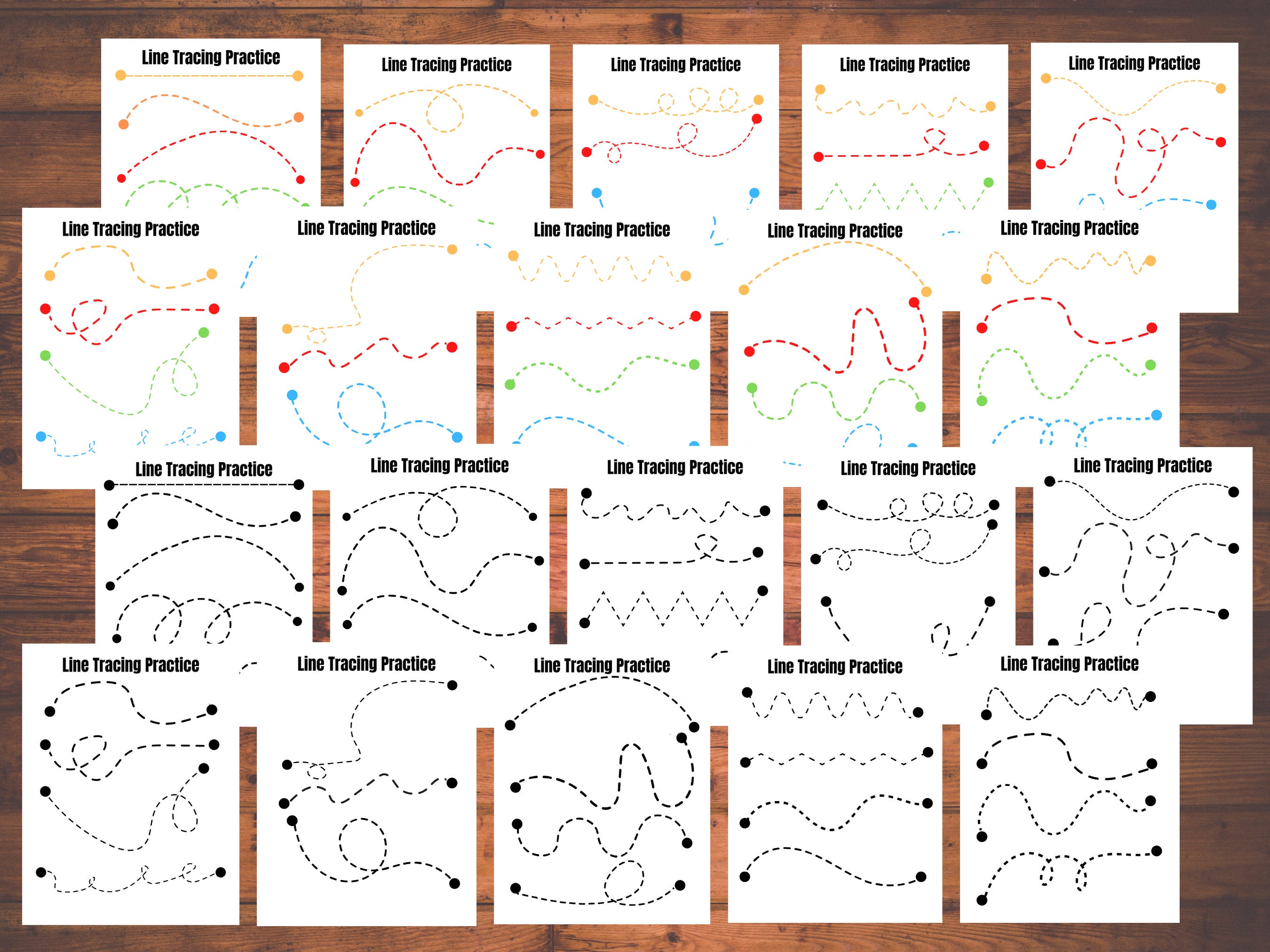 Tracing Lines Worksheets Line Tracing Pre-handwriting Practice Tracing ...
