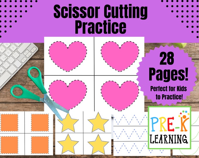 Scissor Skill Worksheets for Kids Practical Life Montessori Cutting ...