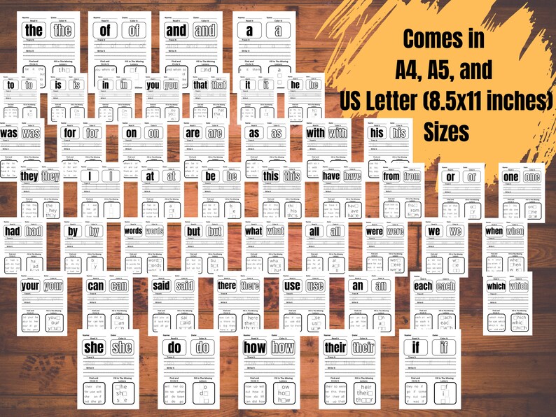 Sight Word Worksheets Sight Words 50 First Sight Words Sheets Sight ...