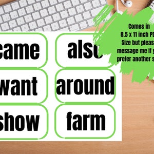 Printable Fry's Second 100 Sight Word Flashcards Prek-1st Grade Sight ...