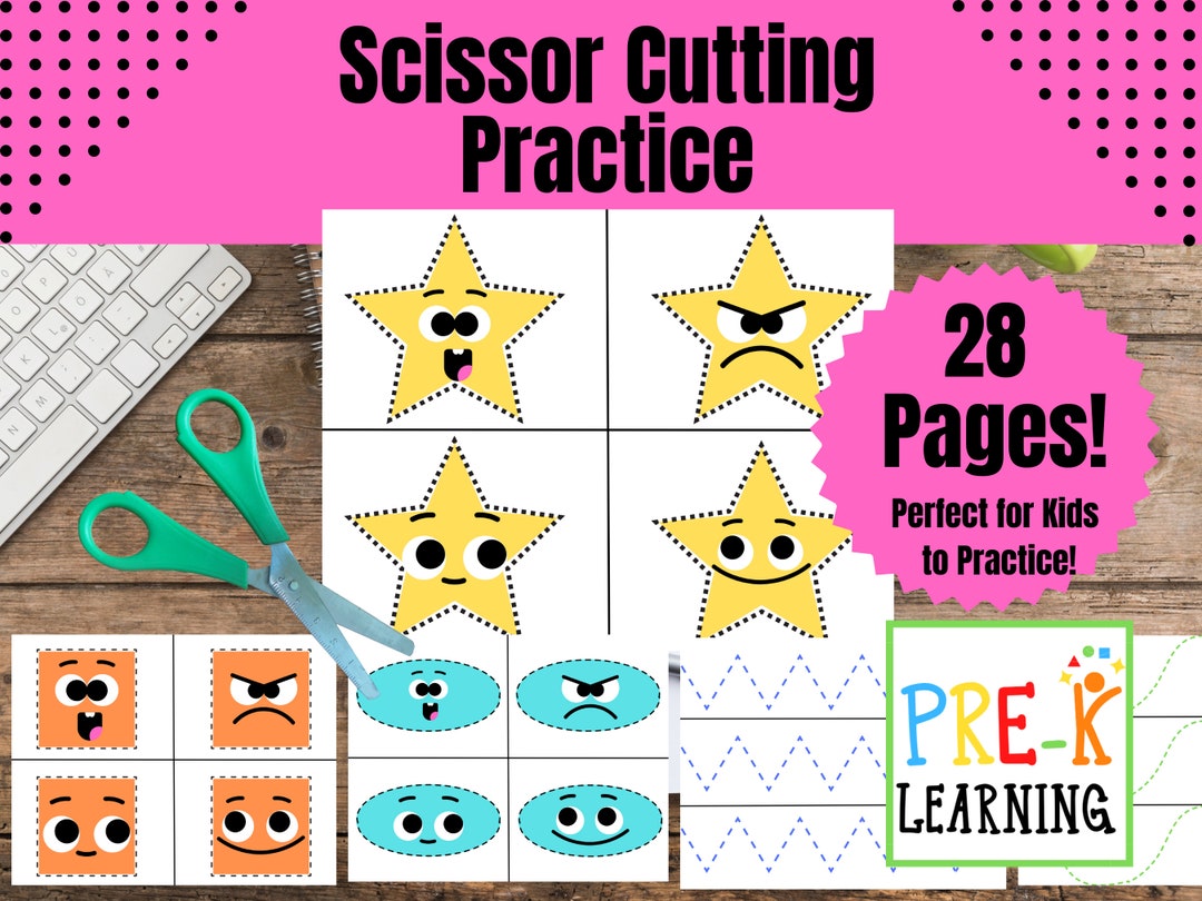 Cutting Practice Scissor Practice Bundle Scissor Skill Worksheets Fine ...