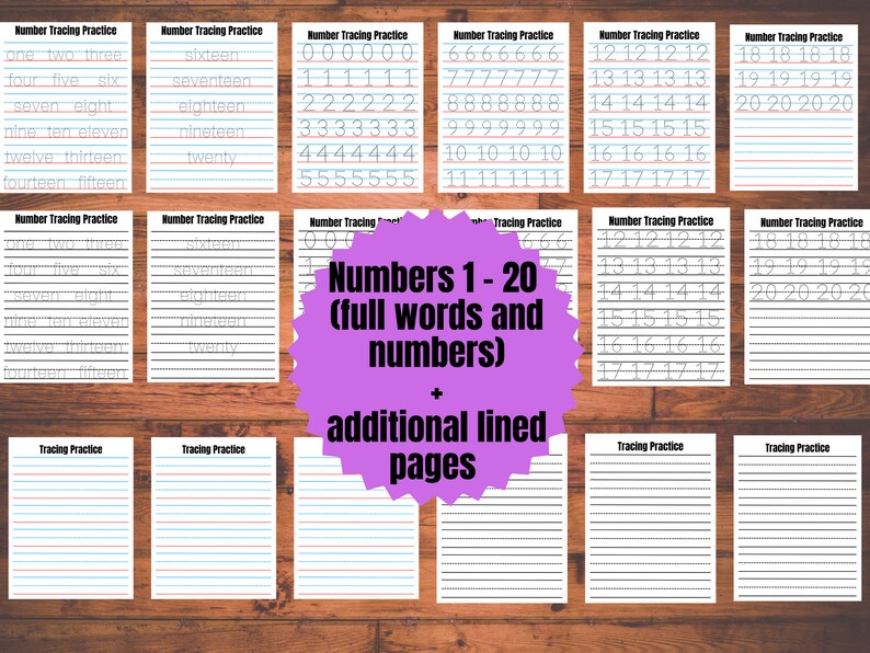 Number Tracing Worksheet Bundle Number Tracing Printable - Etsy