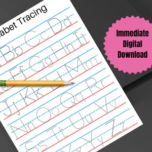 Alphabet Letters Tracing Page Handwriting Practice Preschool Worksheets ...