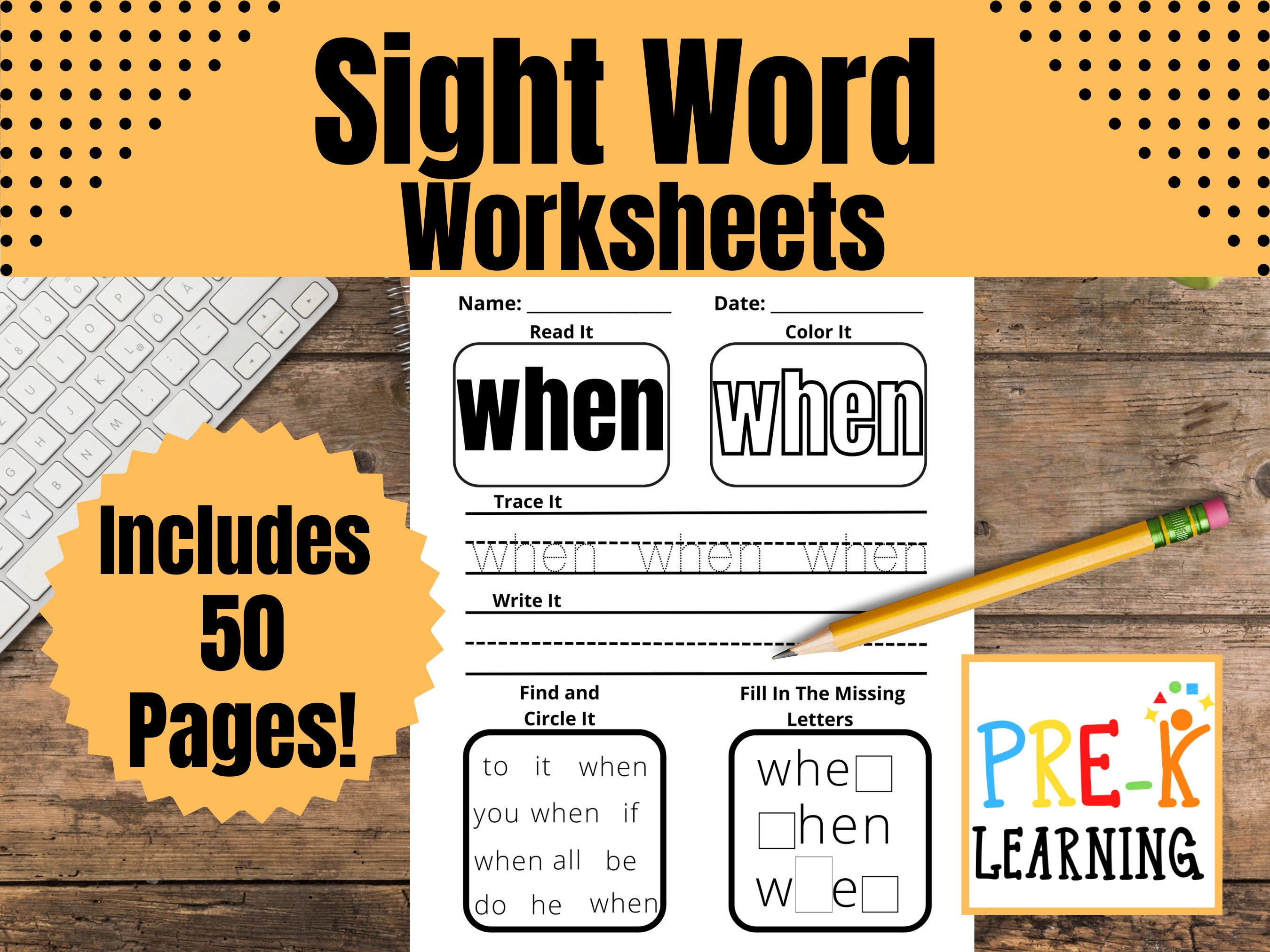 Sight Word Worksheets Sight Words 50 First Sight Words Sheets Sight ...