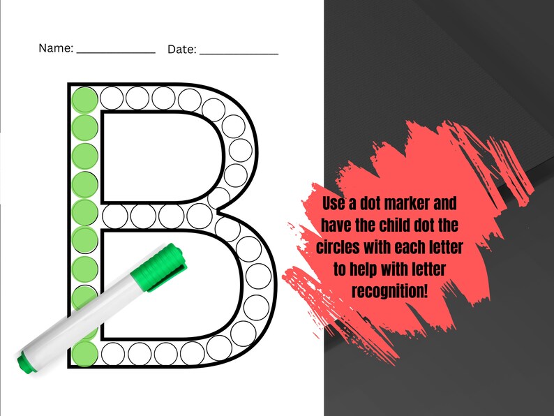 Dot Marker Letters Dot Markers Printable Dab It Marker - Etsy