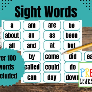 Sight Words 100 First Sight Words Printable High Frequency Words Sight ...