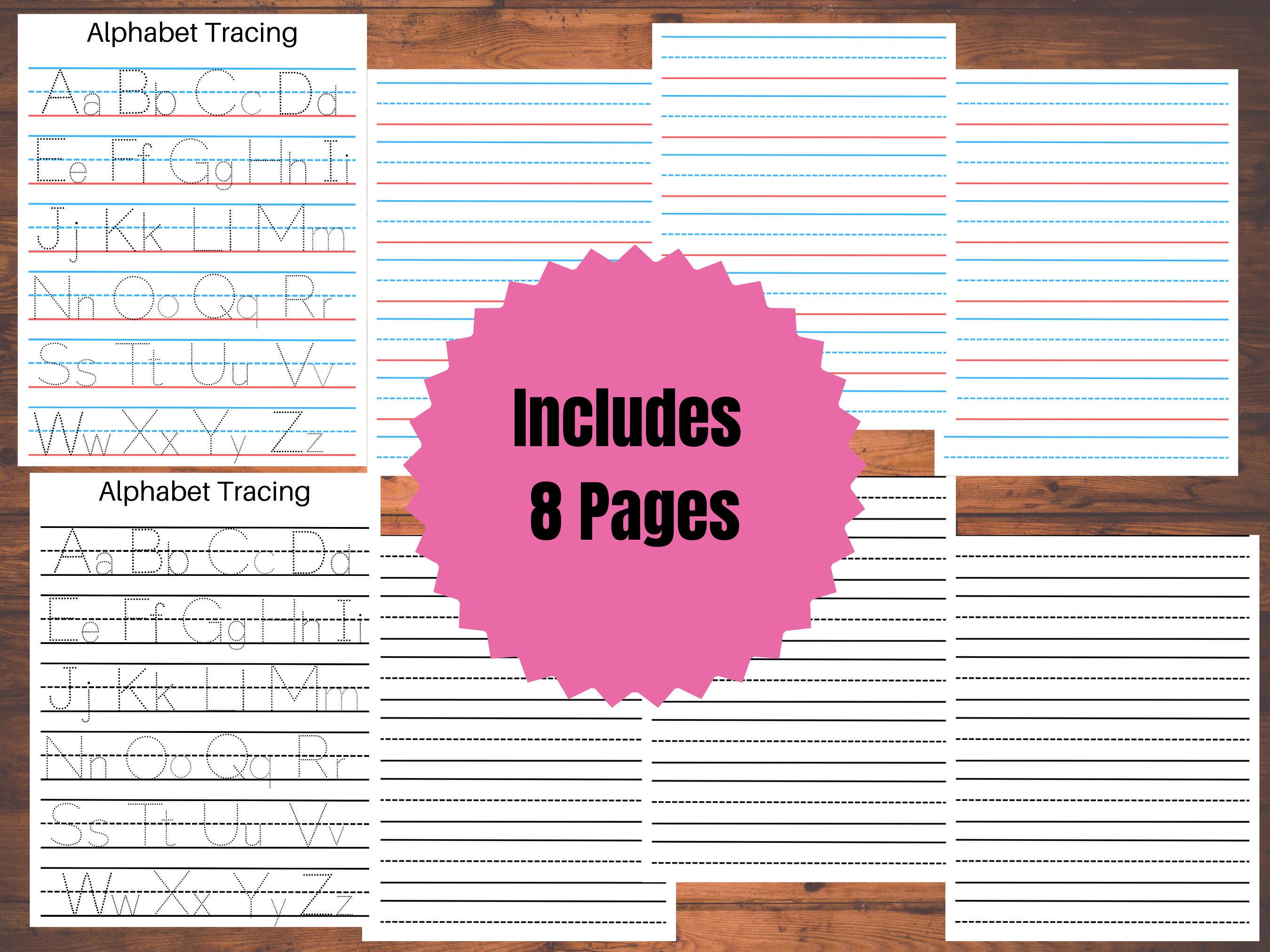 Alphabet Letters Tracing Page Handwriting Practice Preschool Worksheets ...