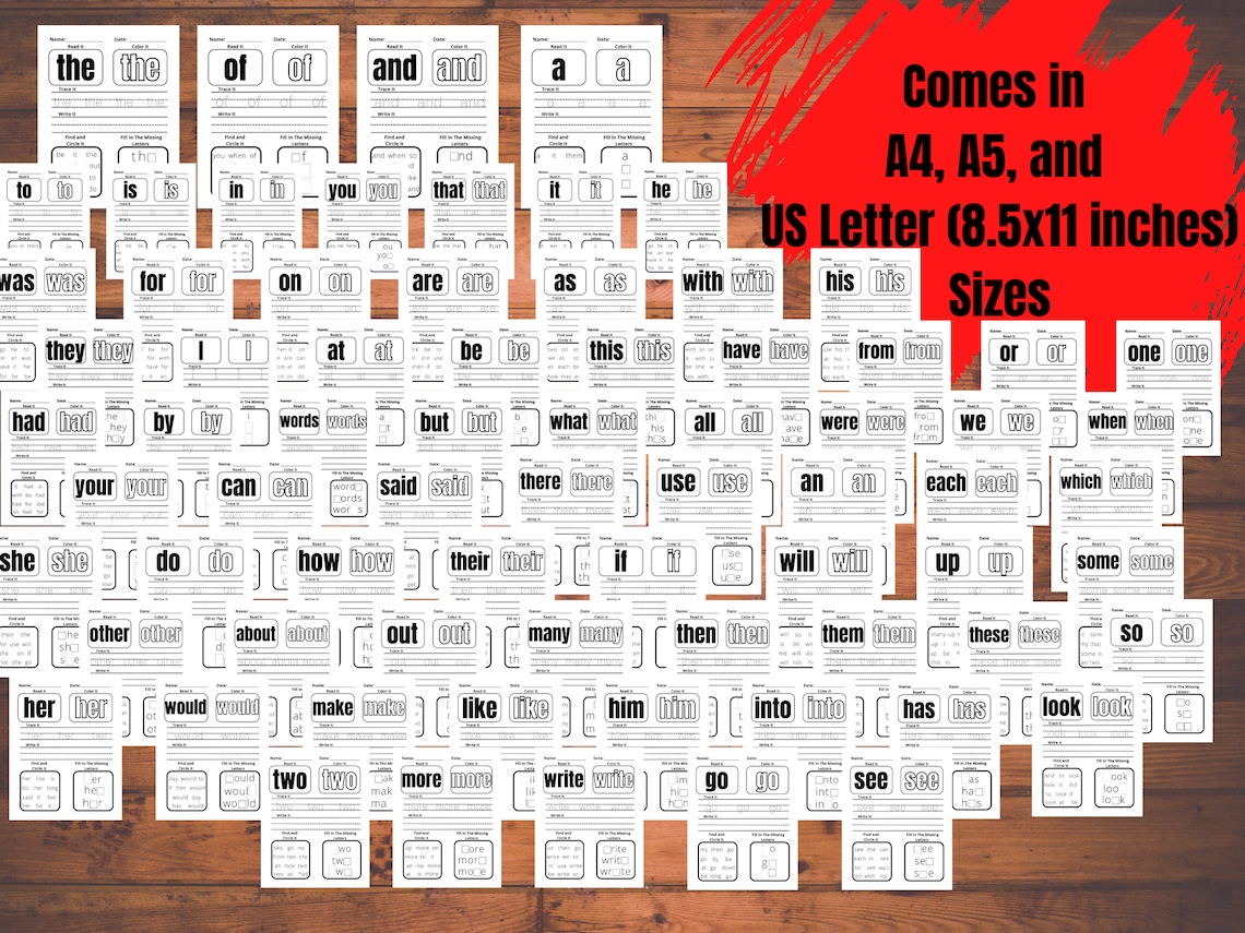 75 First Sight Words Worksheets Sight Words High Frequency Words Sight ...