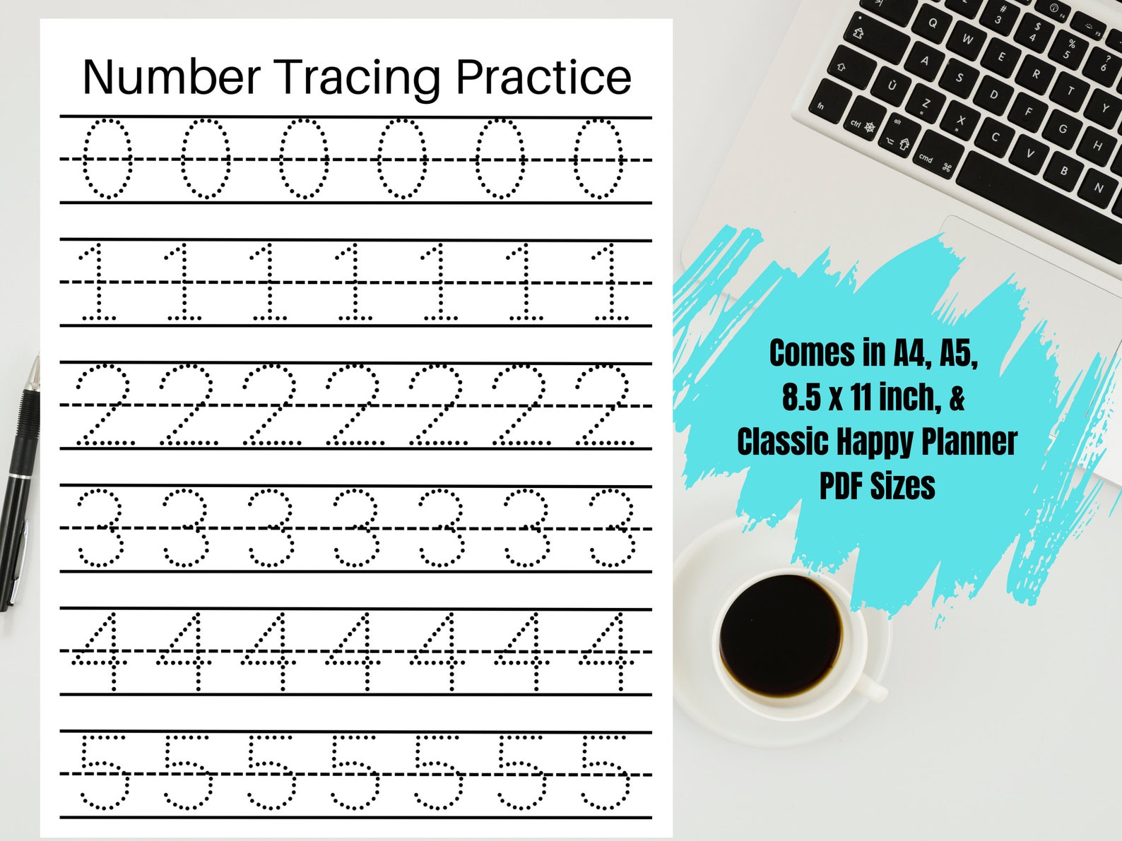Number Tracing Bundle Number Tracing Practice Printable Number Practice ...