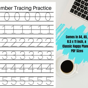 Number Tracing Bundle Number Tracing Practice Printable Number Practice ...