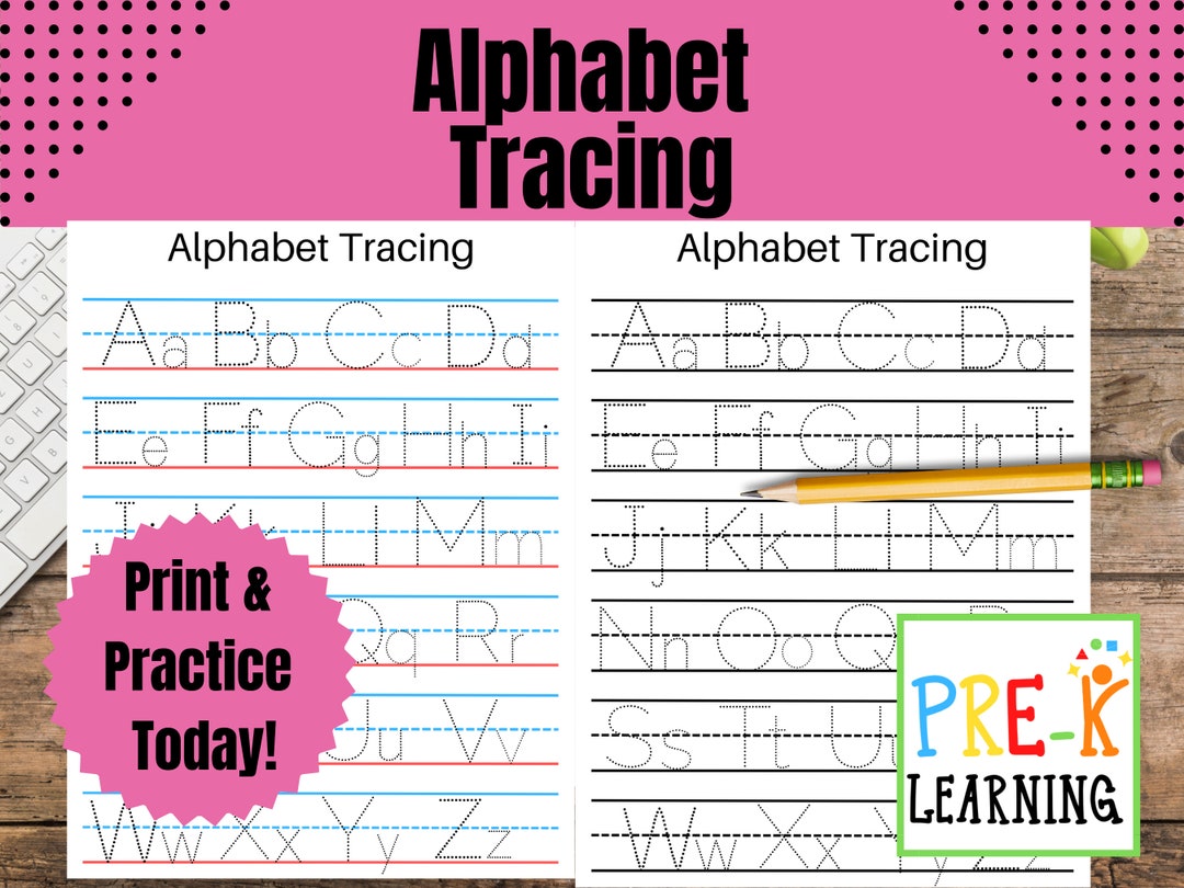 Alphabet Letters Tracing Page Handwriting Practice Preschool Worksheets ...