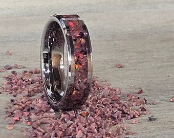 Light Purple Fire Opal Inlay Iridescent Glow Ring 4/6/8mm - Etsy