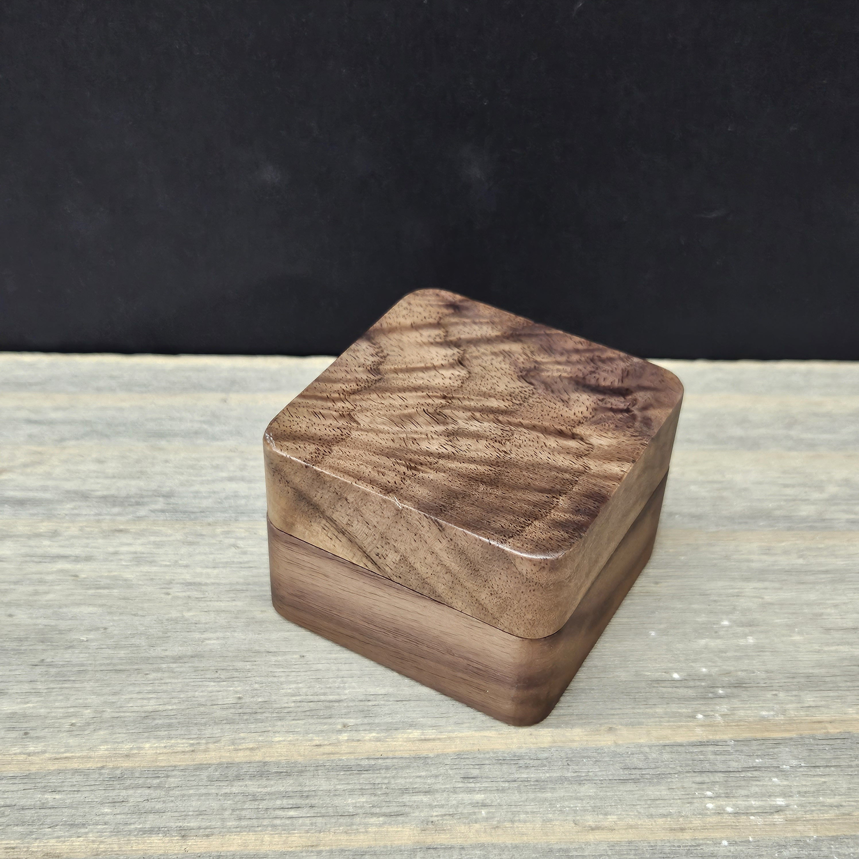 Handmade Artisan Walnut Wood Ring Box Personalized Premium Hardwood ...
