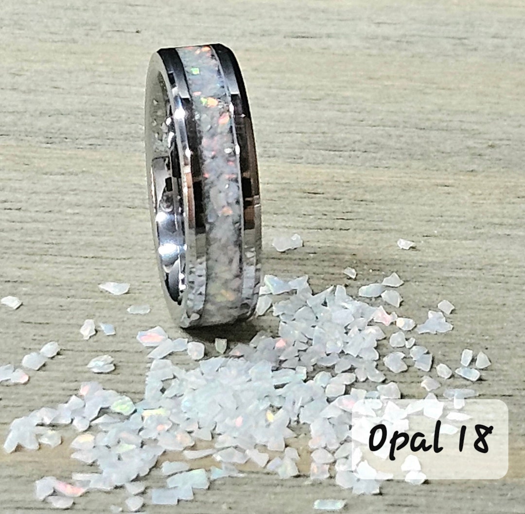 Handmade Opal Glow in the Dark Ring - Made With Rainbow Ice Opal 18 and ...