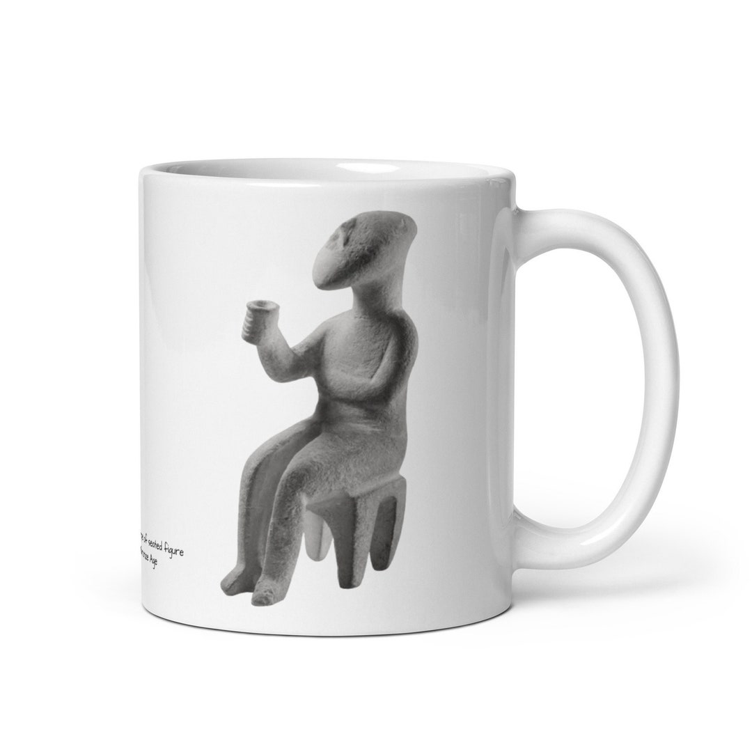 Greek Art, the cup Bearer, Rare Type of Seated Figure, Cyclades, Early ...
