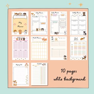 Dog Theme Planner Bundle Set of 10 Printable Pages. Planner - Etsy