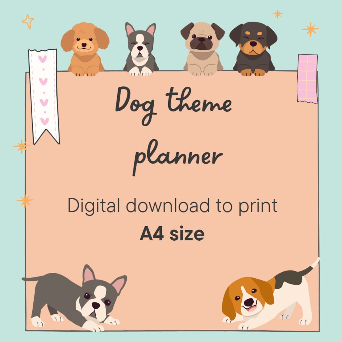 Dog Theme Planner Bundle Set of 10 Printable Pages. Planner - Etsy