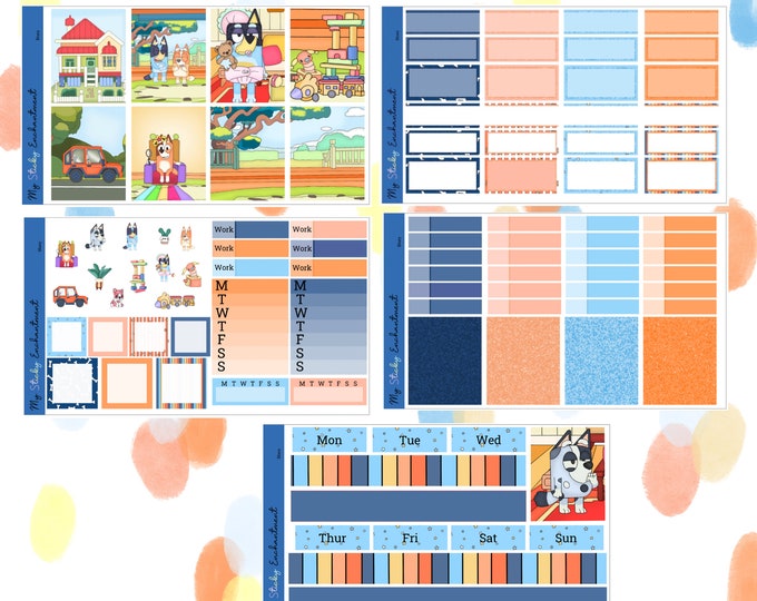 Bluey Vertical Weekly Planner Stickers Exclusive Art - Etsy