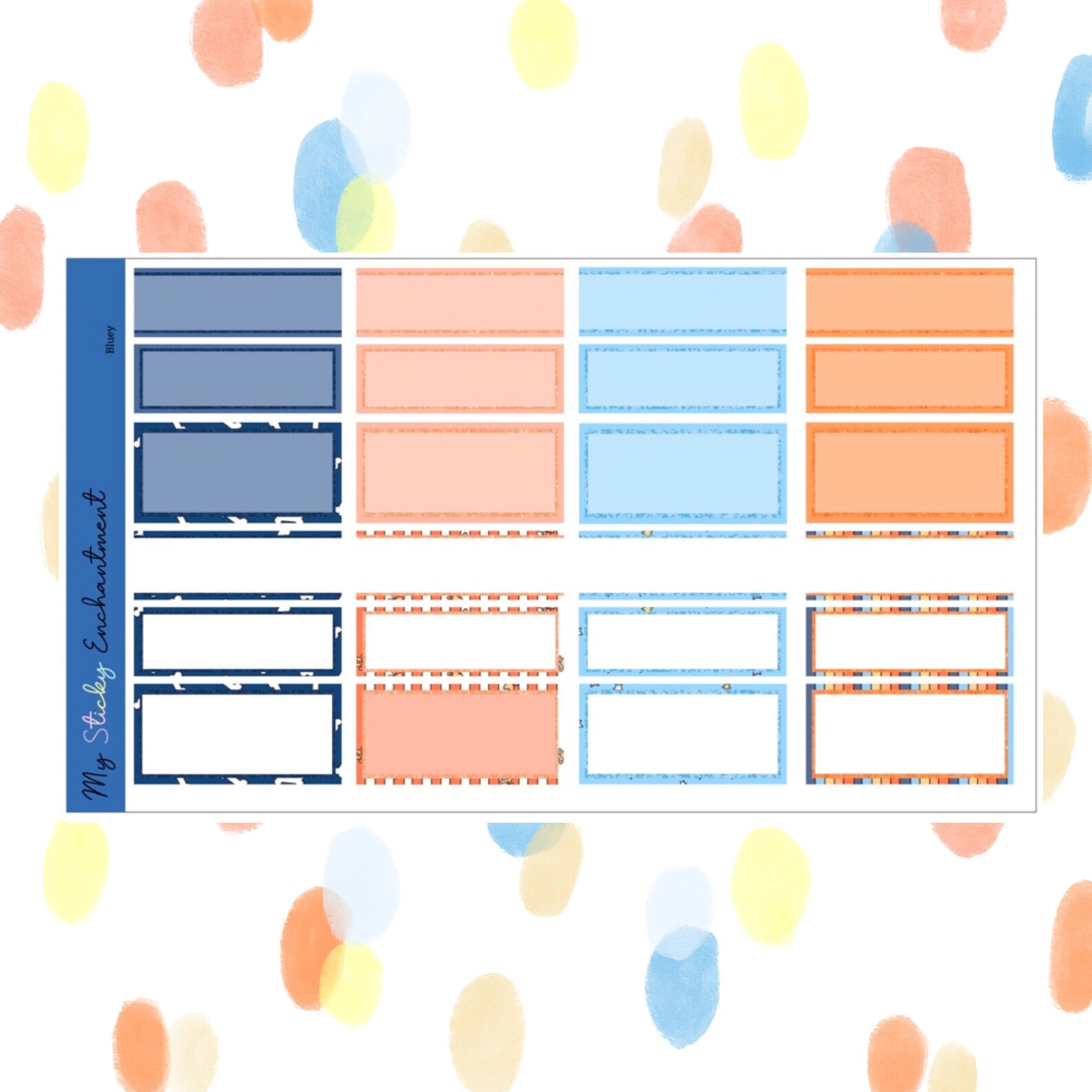 Bluey | Vertical Weekly Planner Stickers | Exclusive Art - Etsy