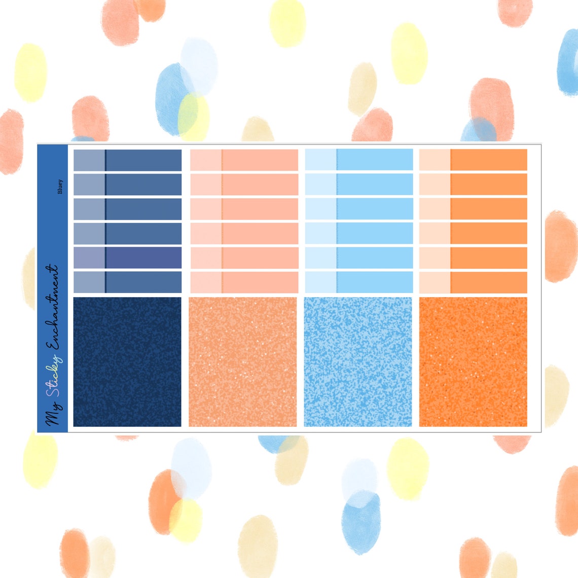 Bluey | Vertical Weekly Planner Stickers | Exclusive Art - Etsy