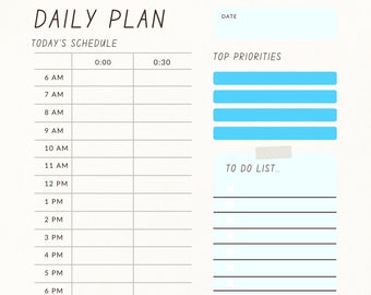 Daily Time Blocking Schedule Planner - Etsy