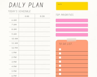 Daily Time Blocking Schedule Planner - Etsy