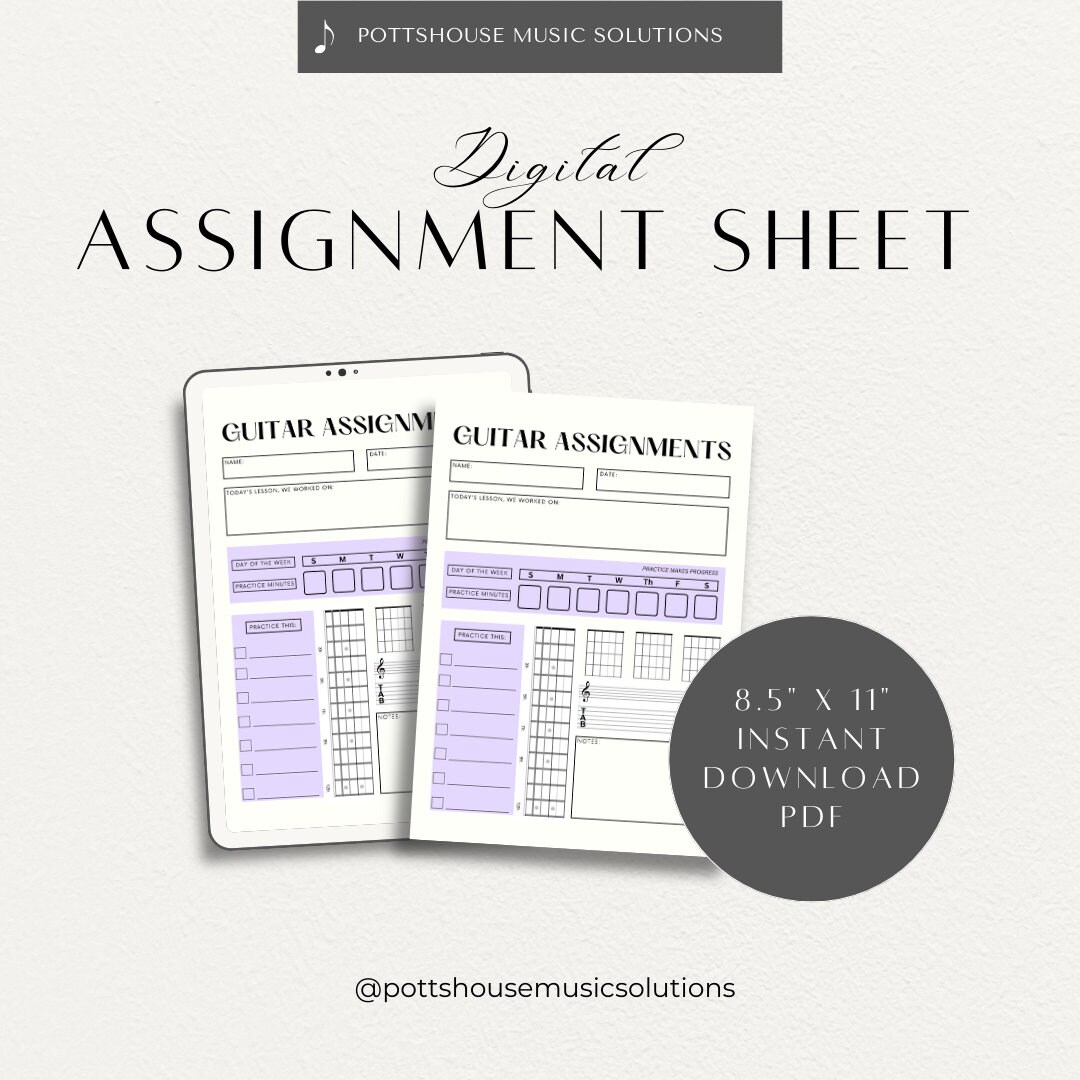 Guitar Assignment Sheet PURPLE - Etsy