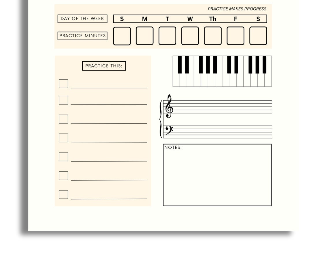 Piano Assignment Sheet - Etsy