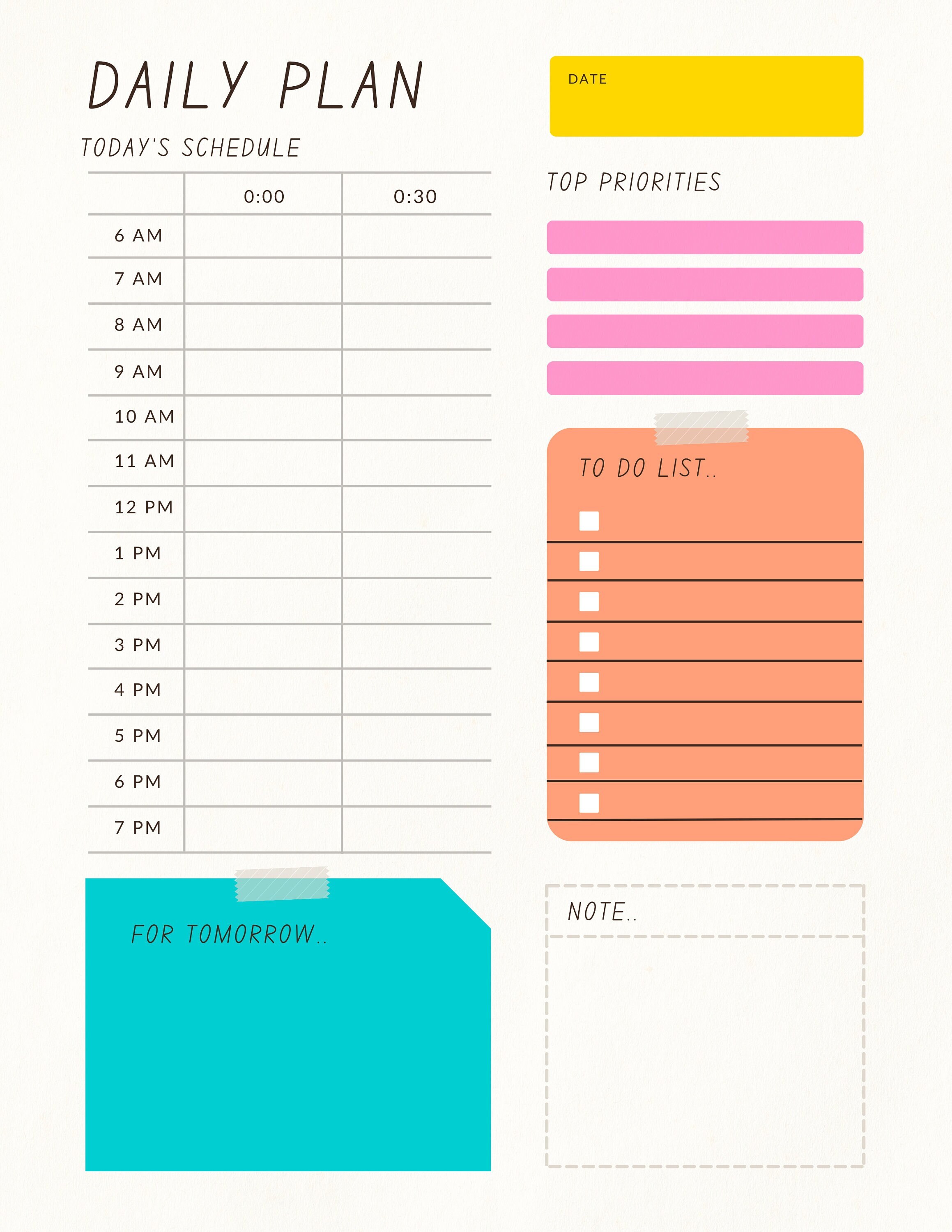 Daily Time Blocking Schedule Planner BOLD - Etsy