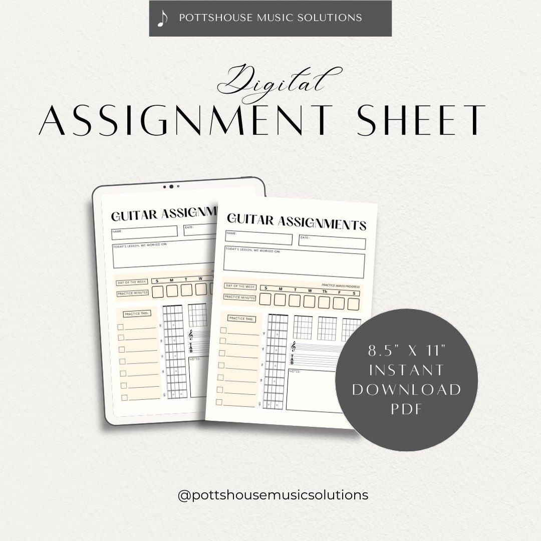 Guitar Assignment Sheet - Etsy